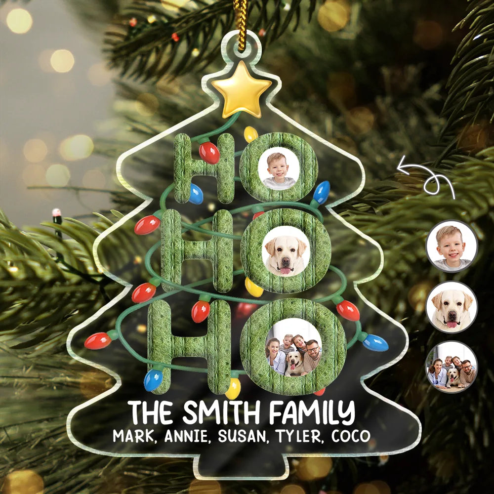 Custom Photo Ho Ho Ho Family Christmas Tree - Personalized Custom Shap – Wander Prints
