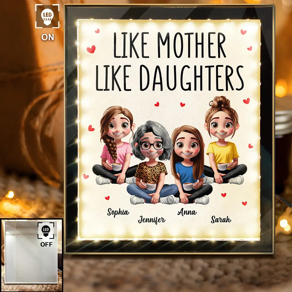 Like Mother Like Daughter - Personalized LED Mirror Frame Lamp – Wander Prints