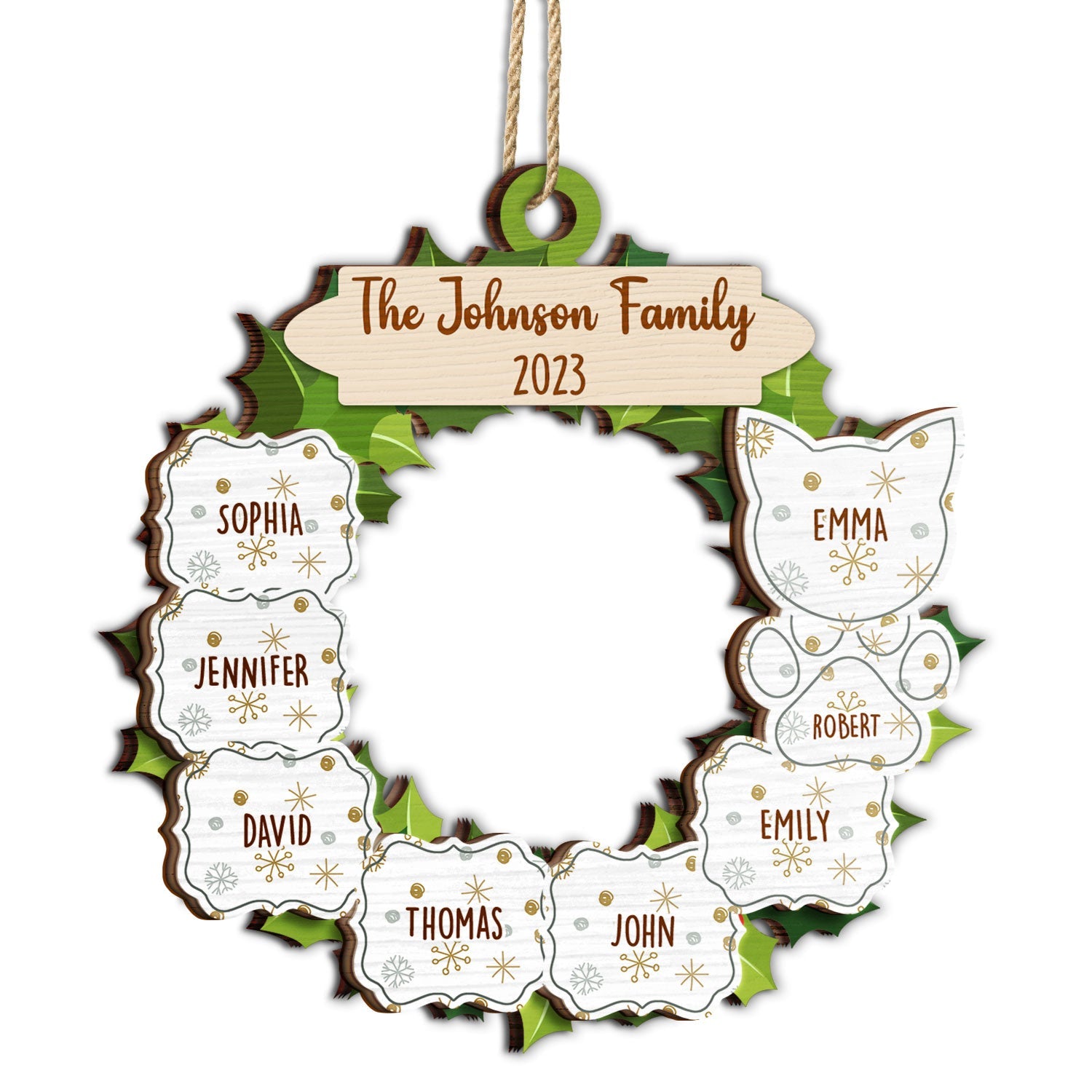 Garland Wreath Family - Christmas Gift For Family - Personalized 2-Lay ...