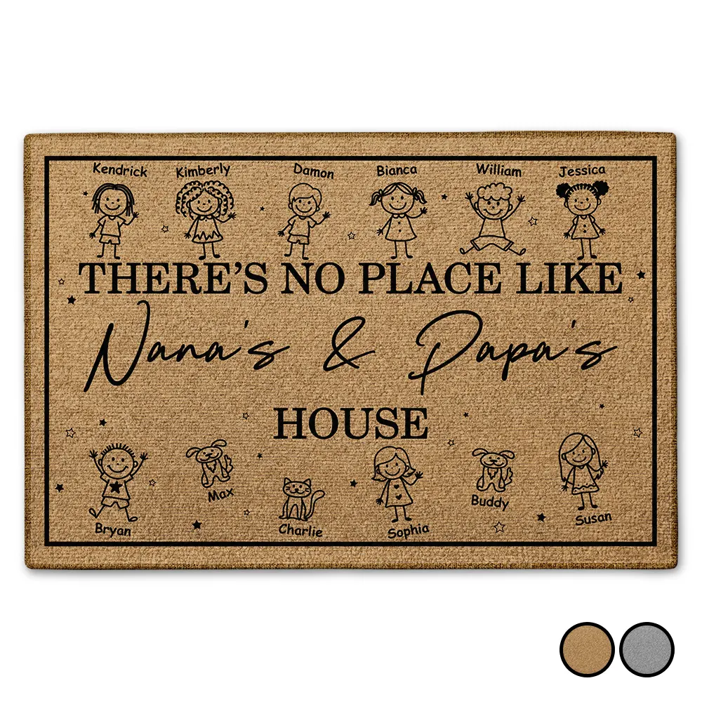 There's No Place Like Nana Papa's House Grandparents - Personalized Do ...