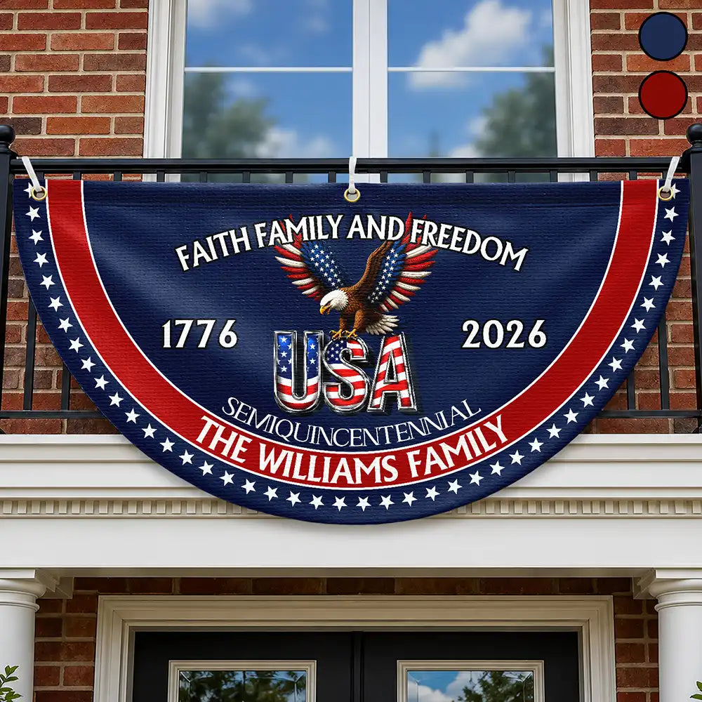 250th Anniversary Faith Family And Freedom - Personalized Non-Pleated ...