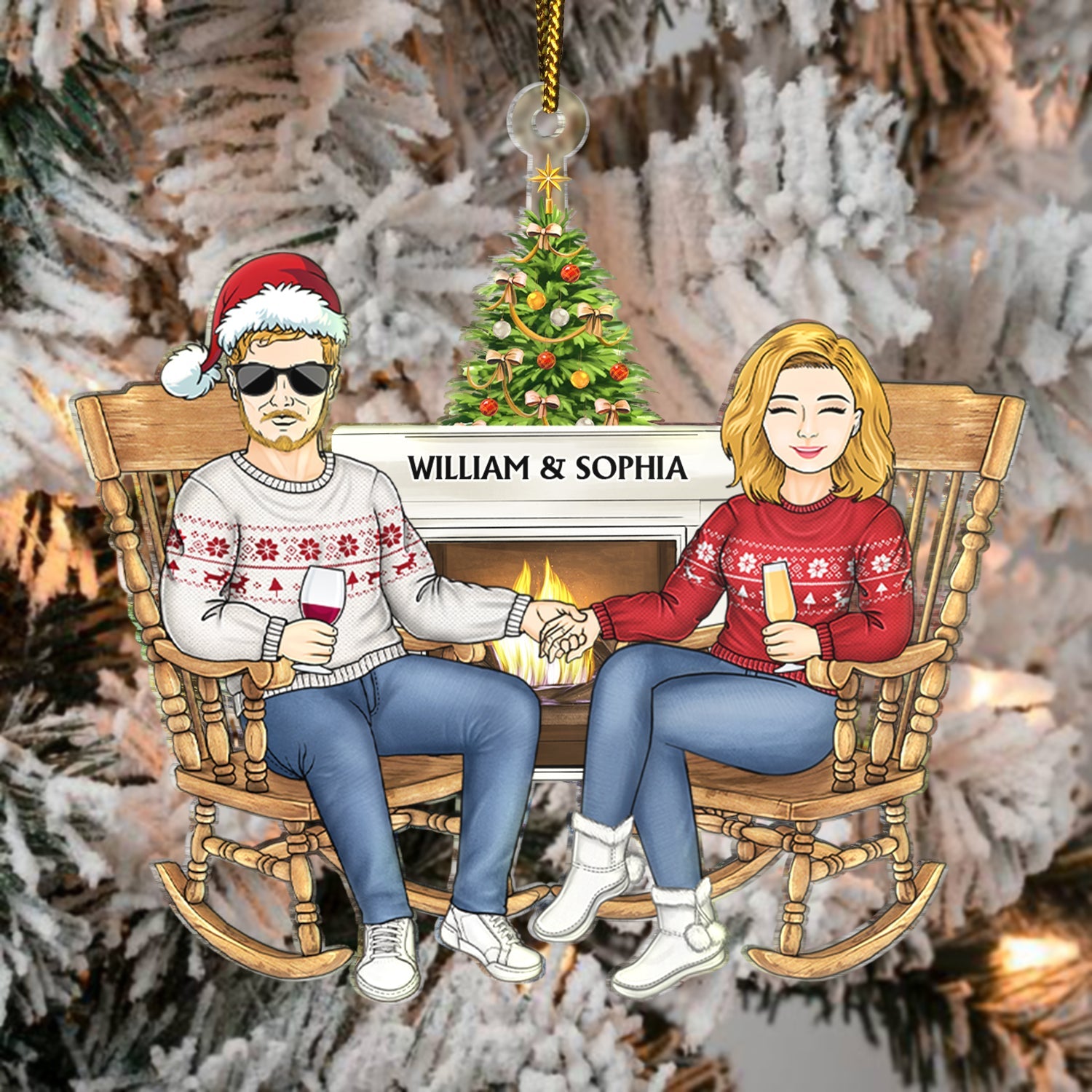 Couple Sitting On Chair Together - Christmas Gift For Husband And Wife ...