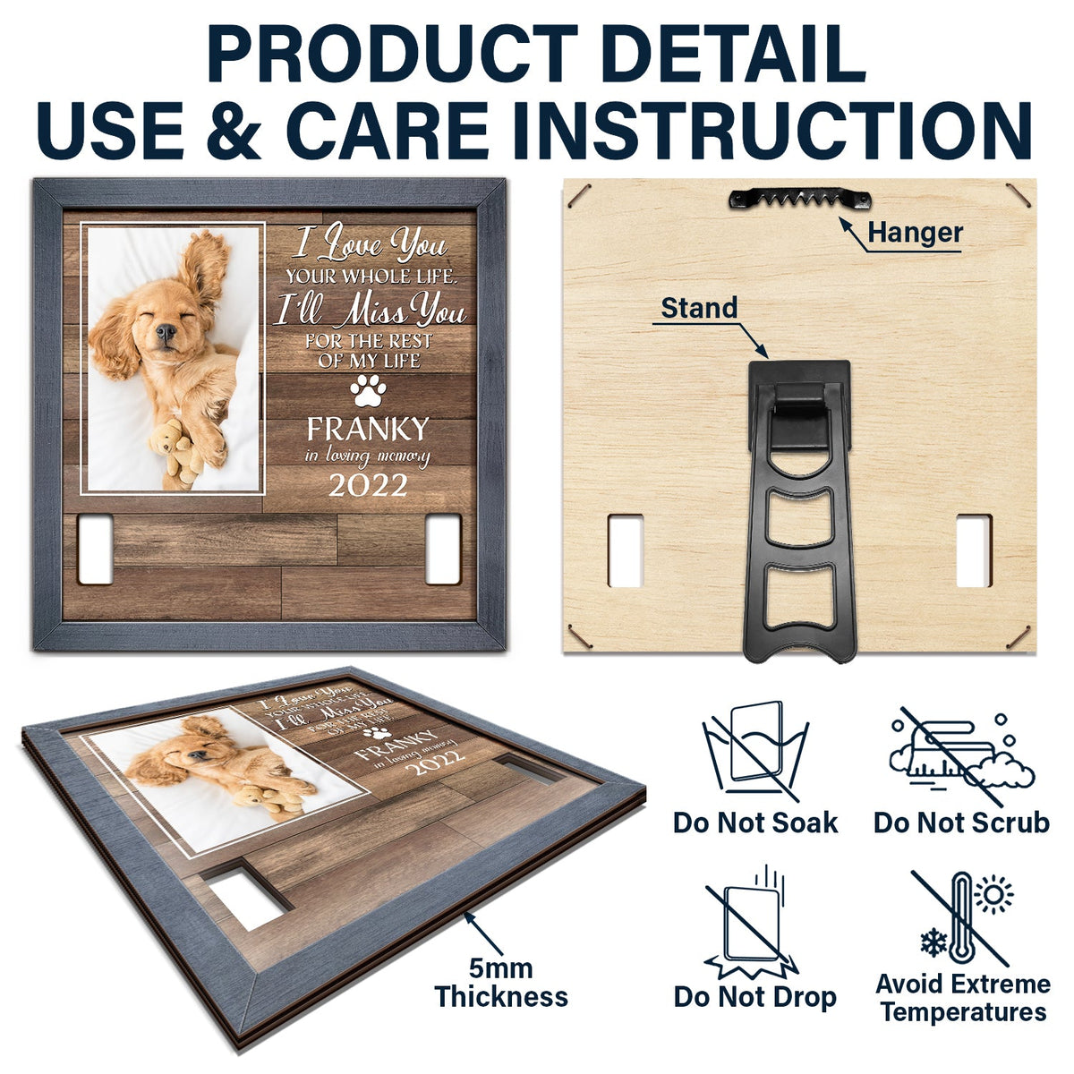 Custom Photo My Hardest Goodbye - Memorial, Sympathy Gift For Dog Owne ...