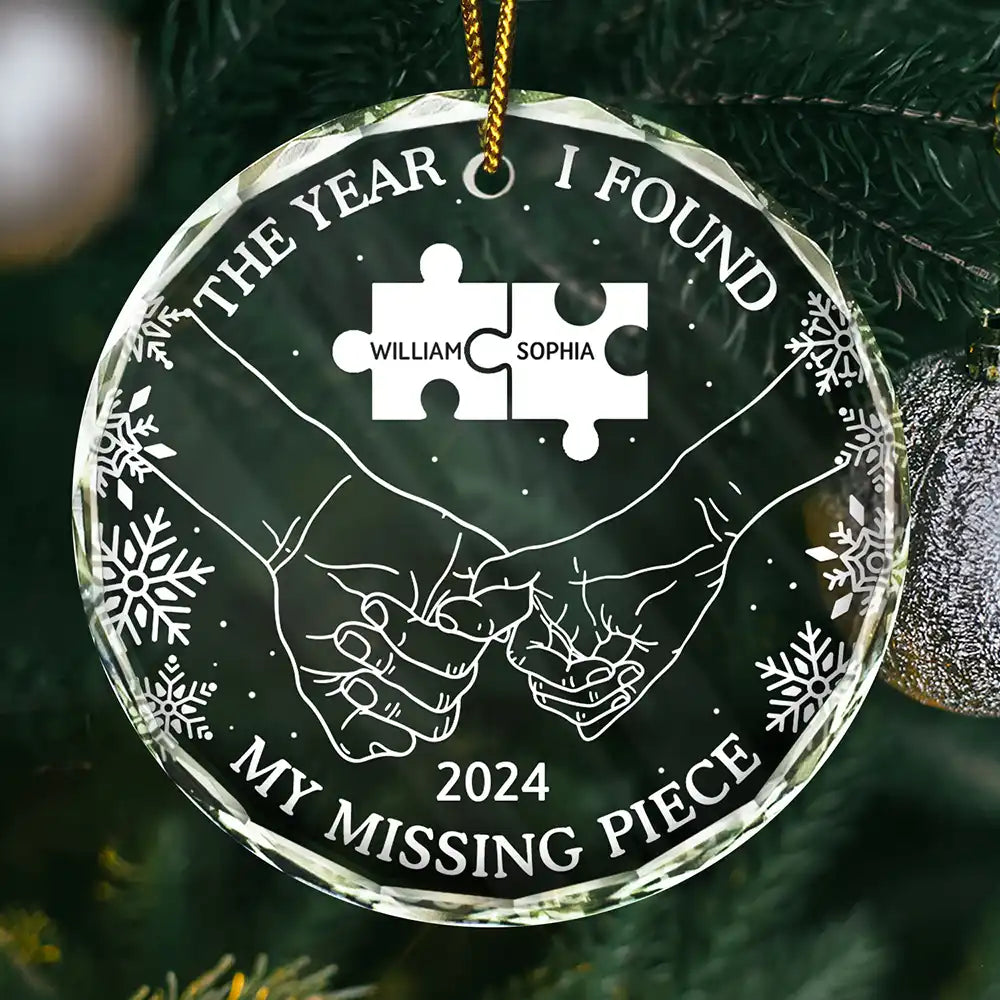 The Year I Found My Missing Piece Couples - Personalized Circle Glass ...