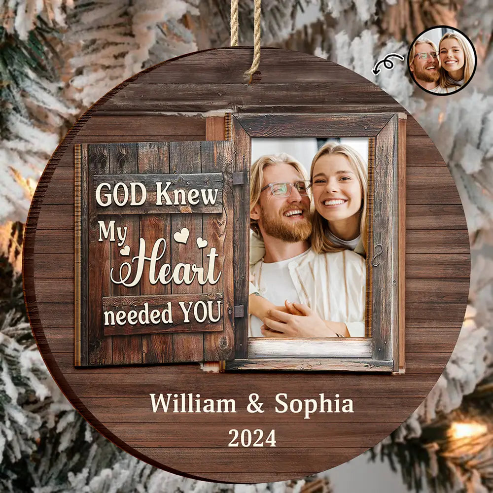 Custom Photo God Knew My Heart Needed You Anniversary Couples - Person ...
