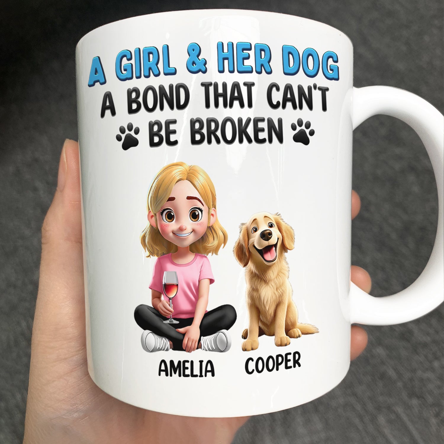 A Bond That Can't Be Broken Dog Mom Dog Dad 3D Effect - Personalized M ...