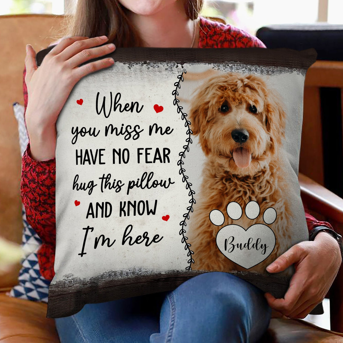Custom Photo Have No Fear Hug This Pillow - Memorial Gift - Personaliz ...