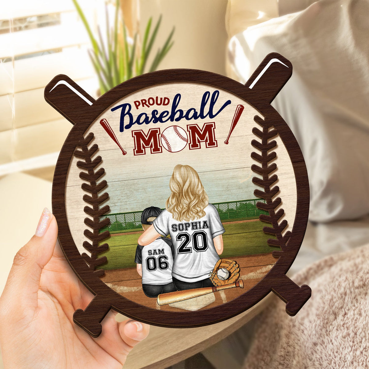 Proud Baseball Mom - Gift For Baseball Mother - Personalized 2-Layered ...