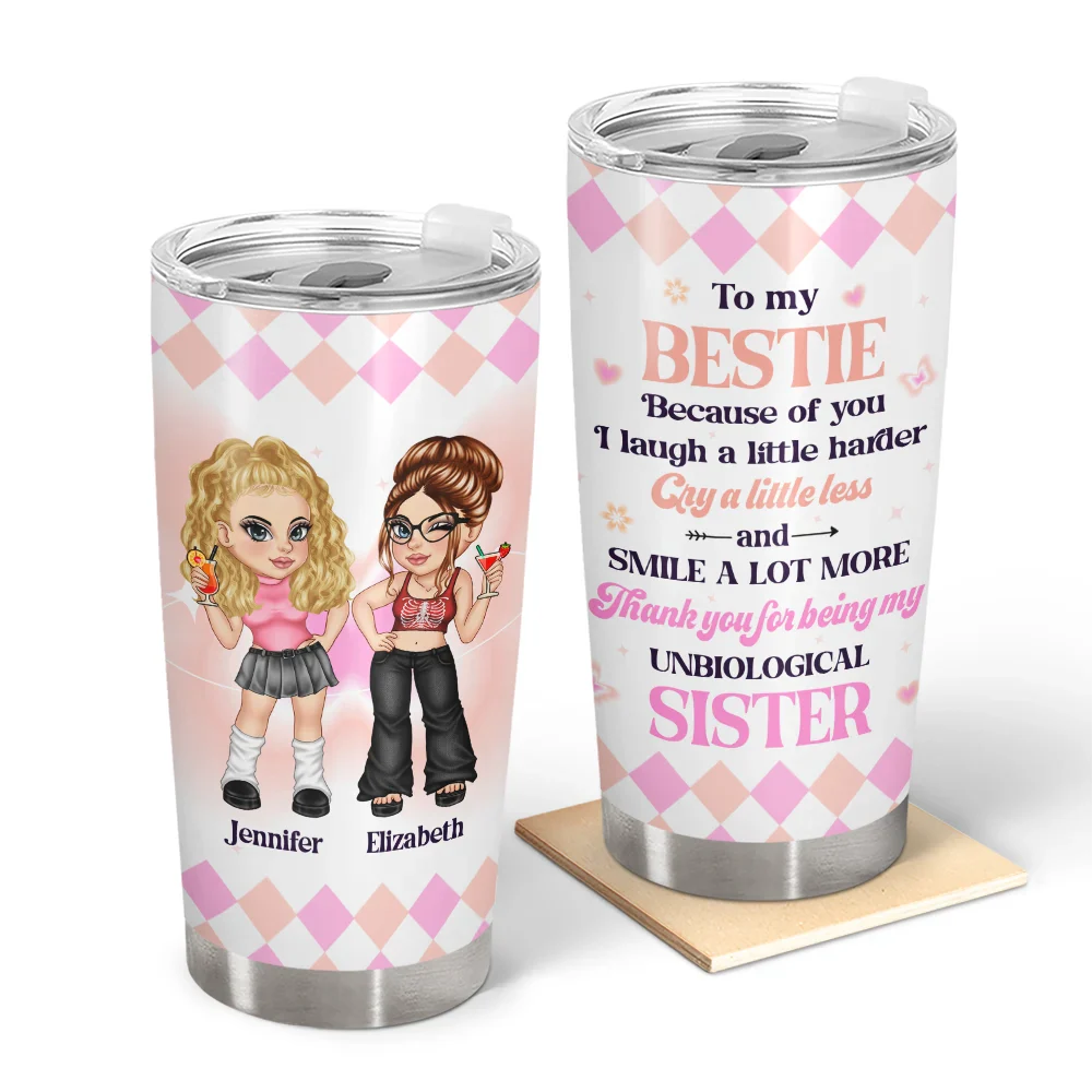 Y2K Besties Because Of You I Laugh A Little Harder - Personalized Tumb ...