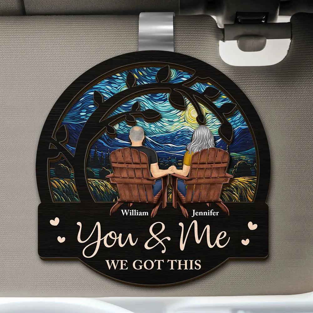 Couple You & Me We Got This - Personalized Custom Shaped Car Visor Cli ...