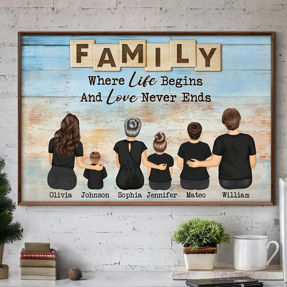Family Love Never Ends - Personalized Poster – Wander Prints