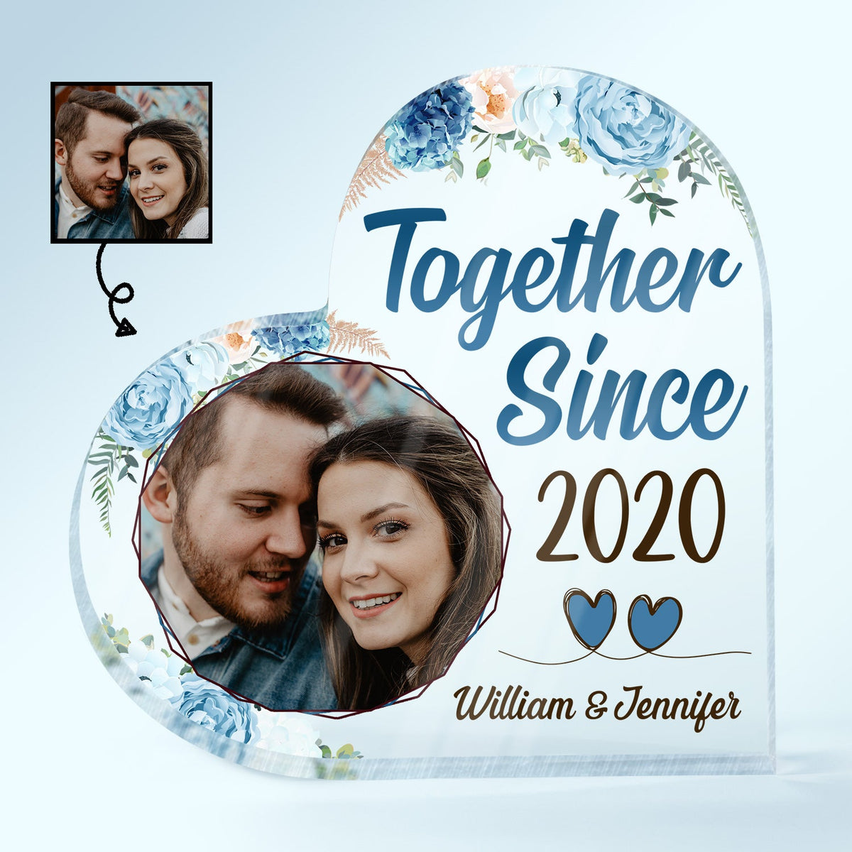 Custom Photo Together Since - Gift For Couples - Personalized Custom H ...
