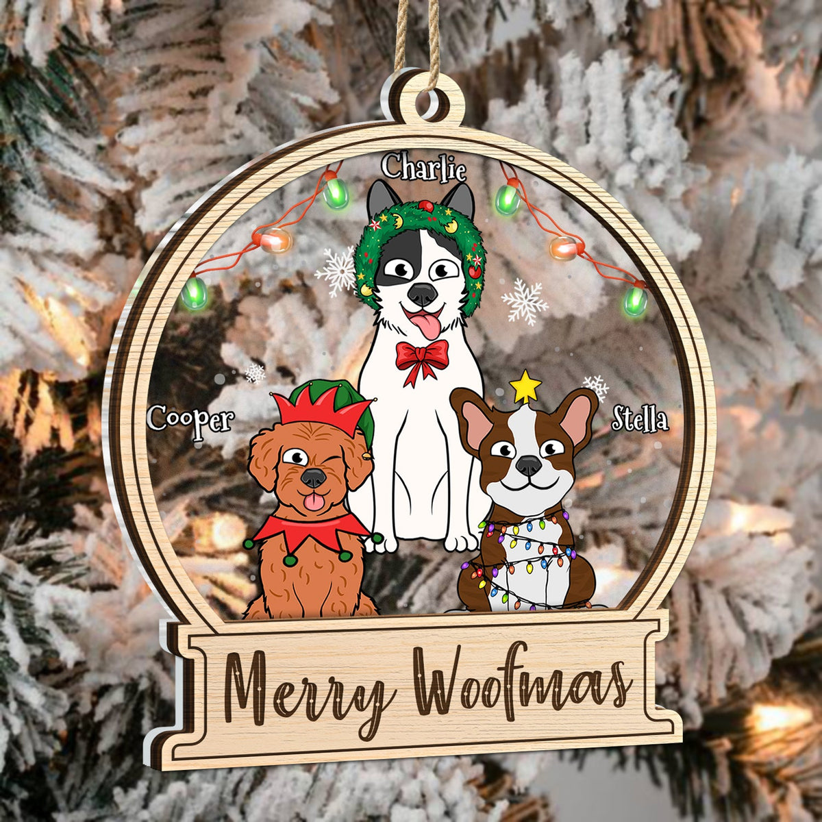 Dog Lovers Merry Woofmas - Christmas Gift For Dog Lovers - Personalize ...