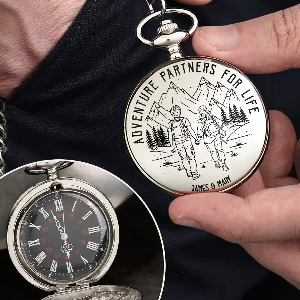 Adventure Partners For Life - Personalized Pocket Watch – Wander Prints