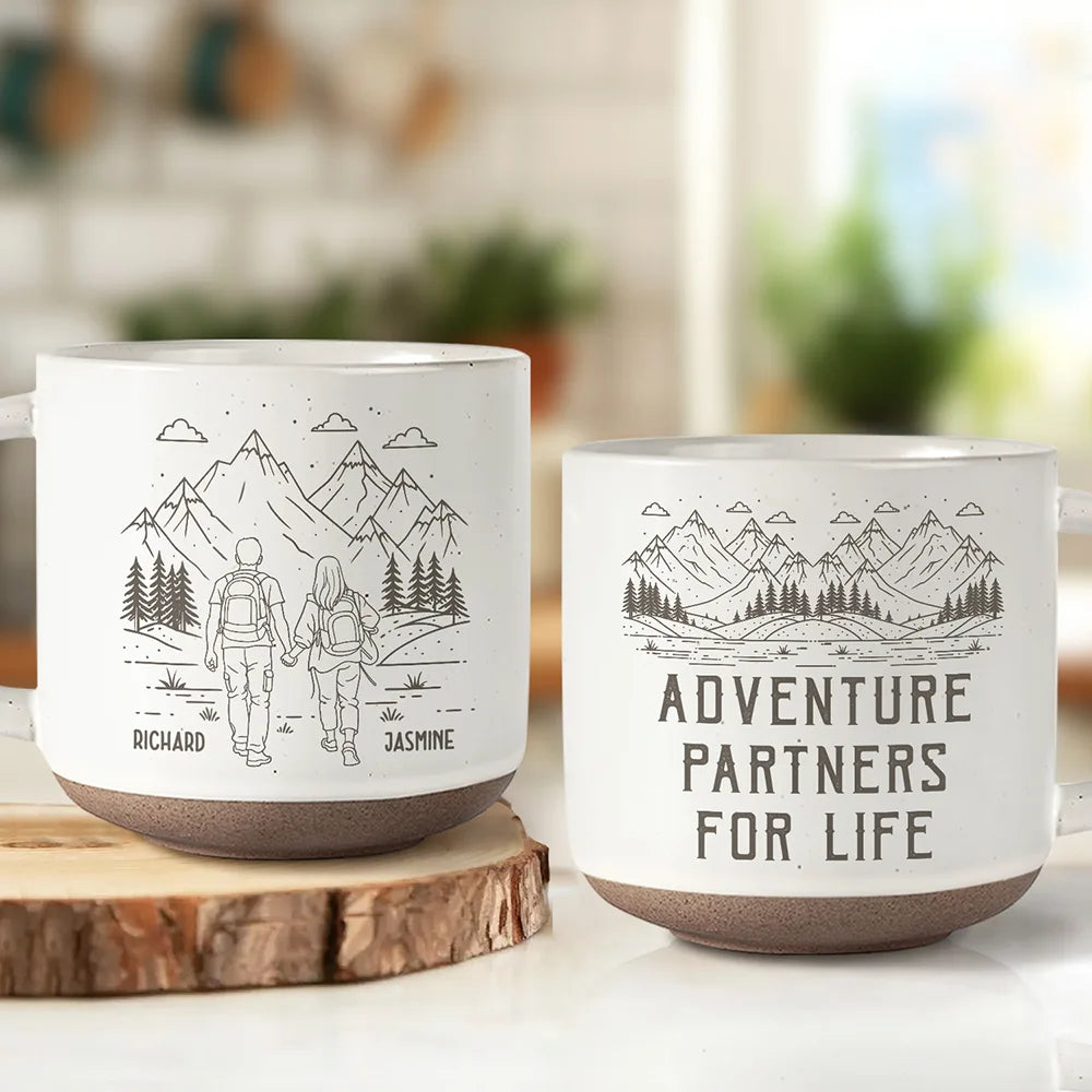 Adventure Partners For Life - Personalized Pottery Mug – Wander Prints