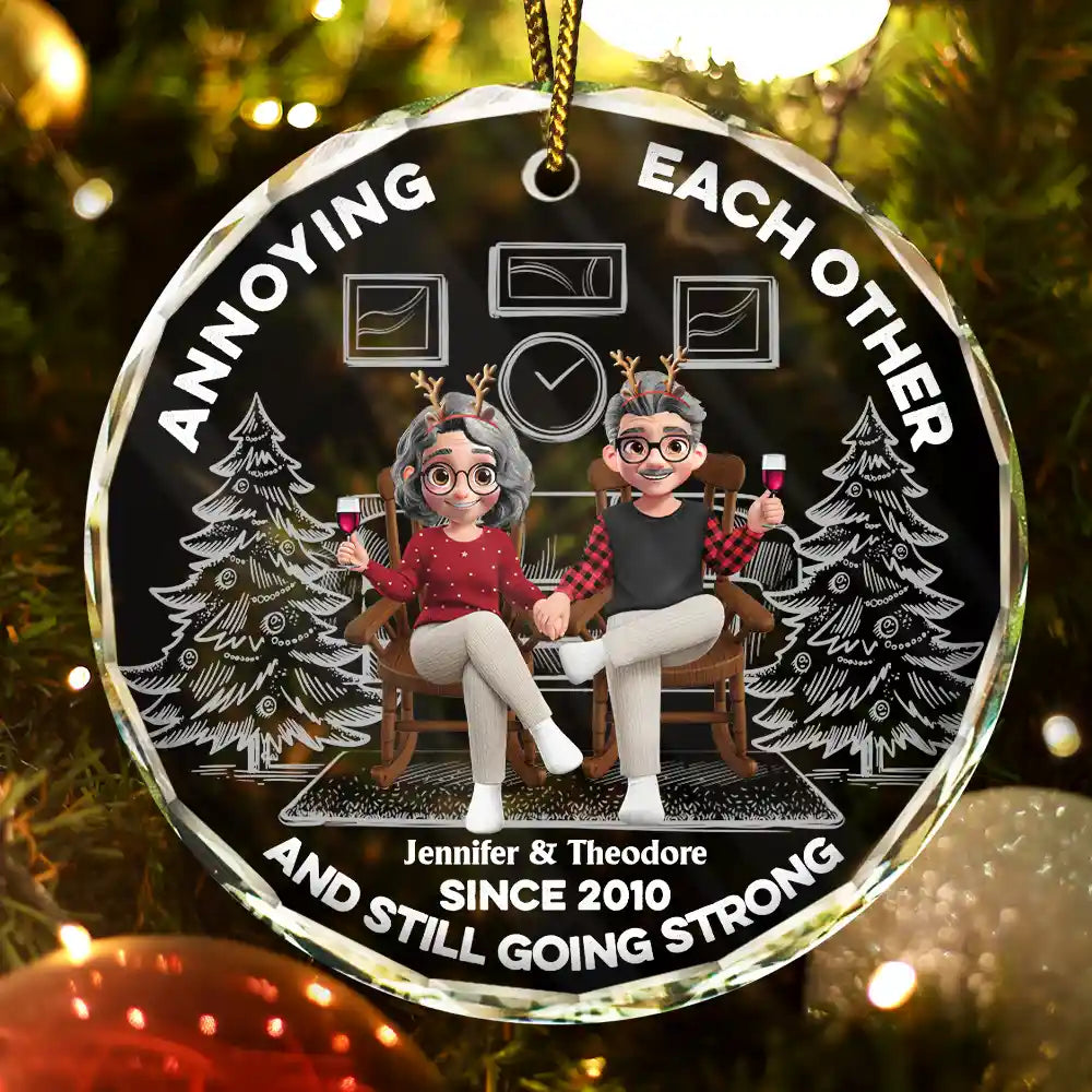 Annoying Each Other Since - Personalized Circle Glass Ornament – Wander ...