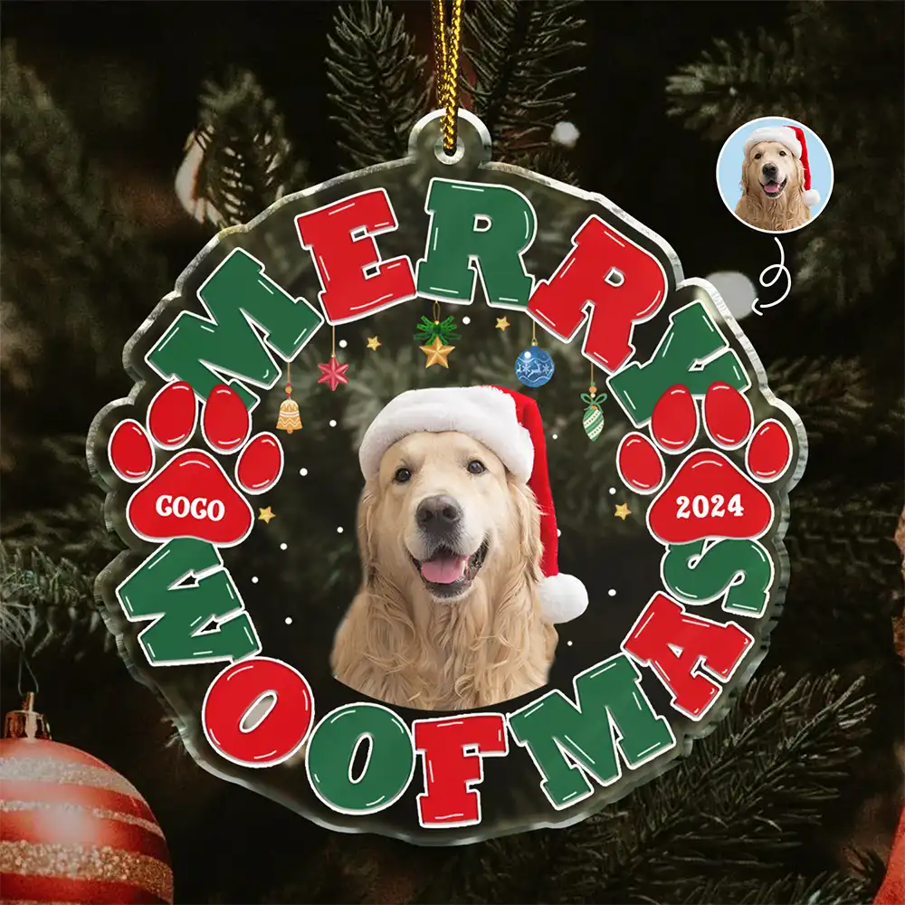 Custom Photo Meowy Catmas Merry Woofmas - Personalized Custom Shaped A ...