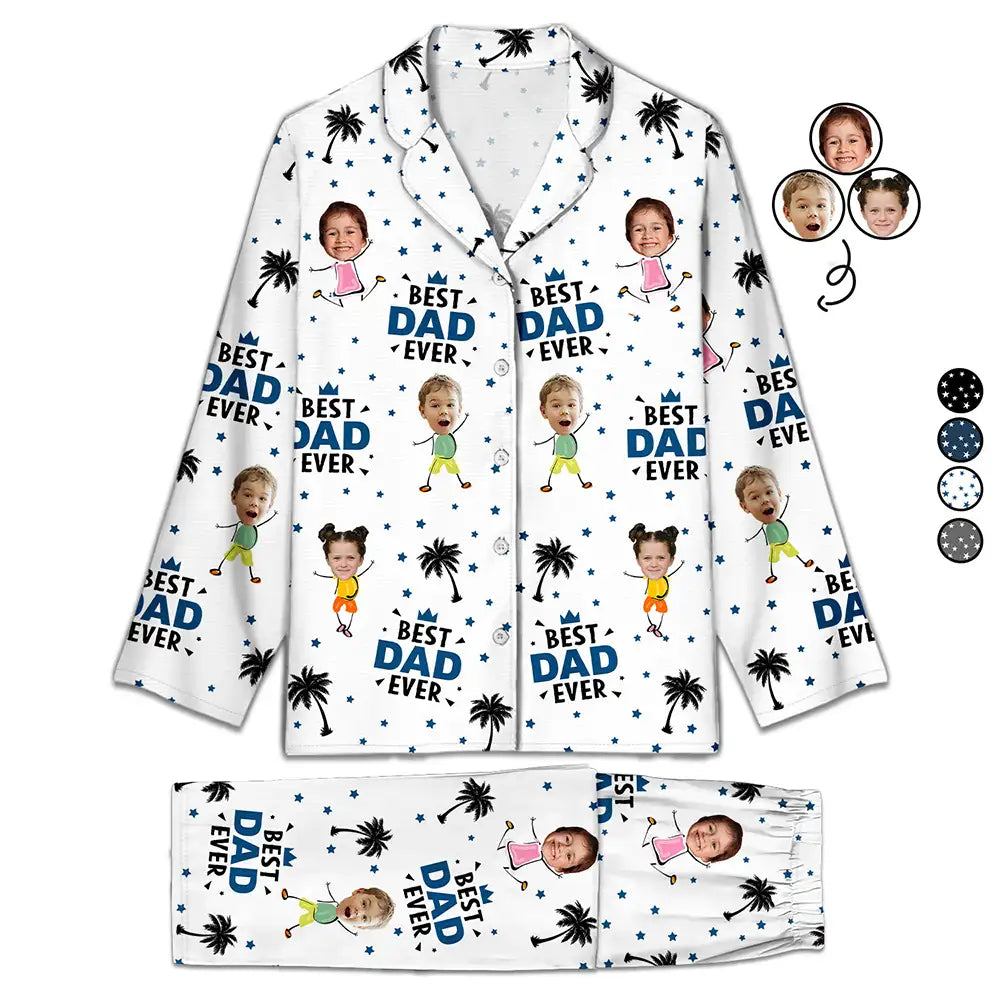 Custom Photo Best Dad Grandpa Ever - Personalized Long Pajamas Set ...