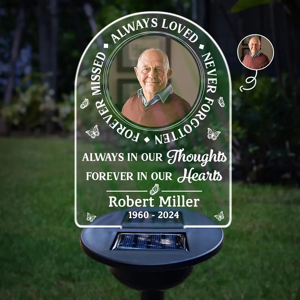 Custom Photo Memorial Always Loved Never Forgotten - Personalized Sola ...