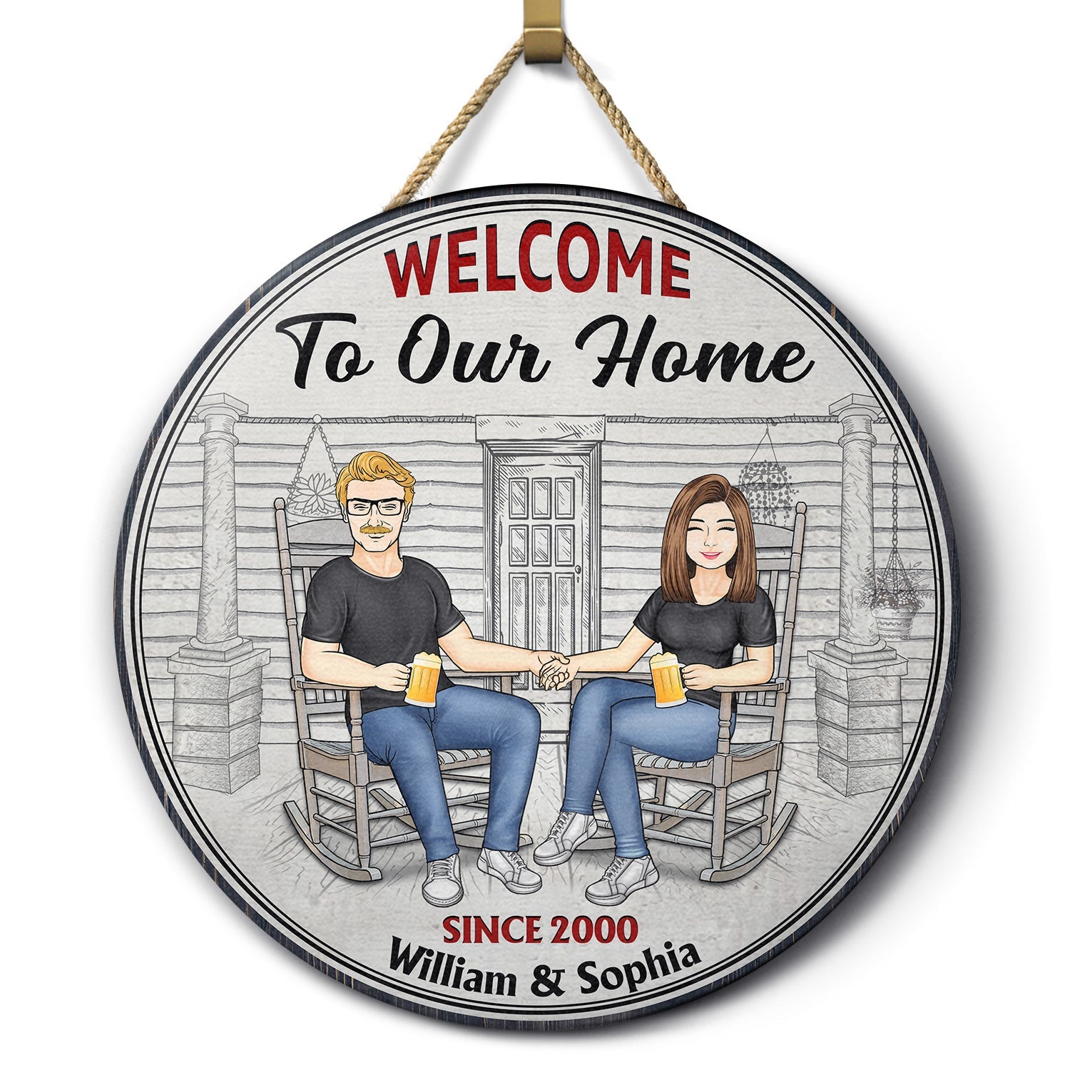 Family Couple Welcome To Our Home - Couple Gift - Personalized Custom ...