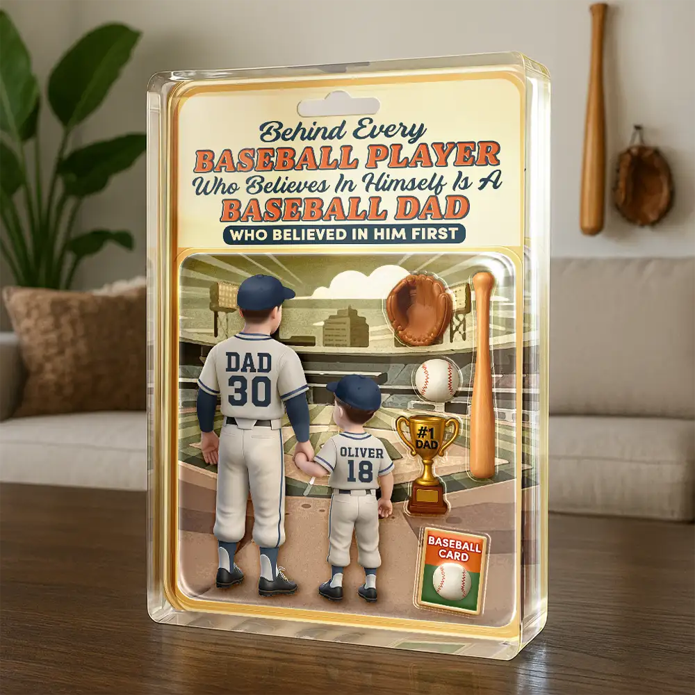 Baseball Dad Behind Every Baseball Player - Personalized Custom Shaped ...