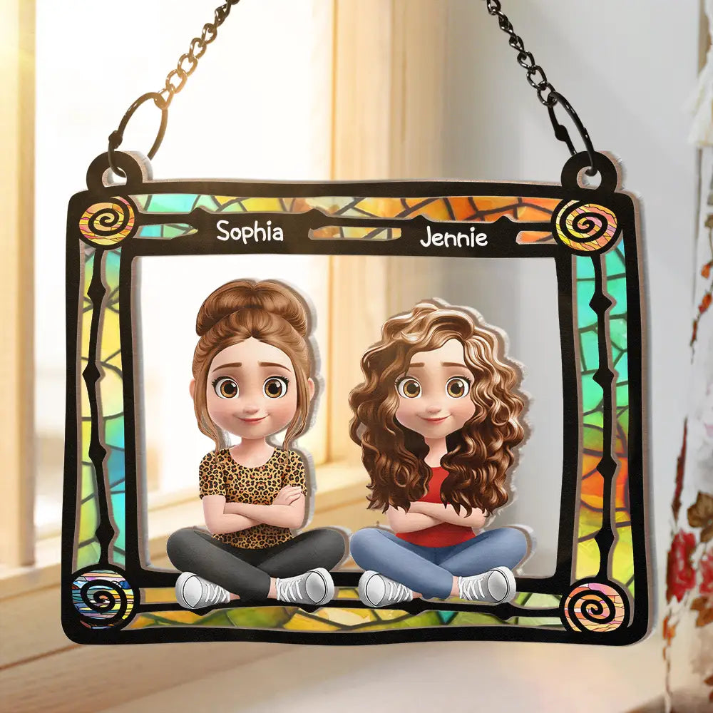 Best Friend Sitting By The Window - Personalized Window Hanging Suncat ...