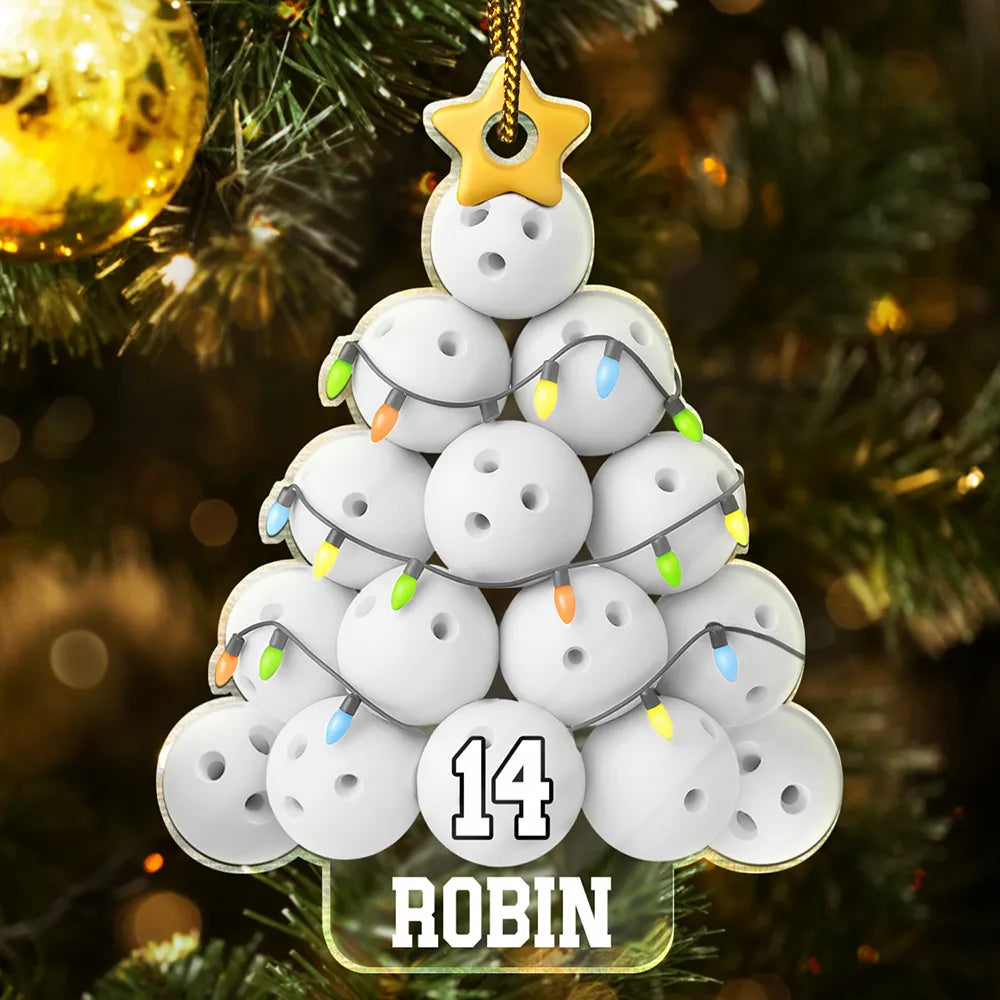 Bowling Christmas Tree - Personalized Custom Shaped Acrylic Ornament ...