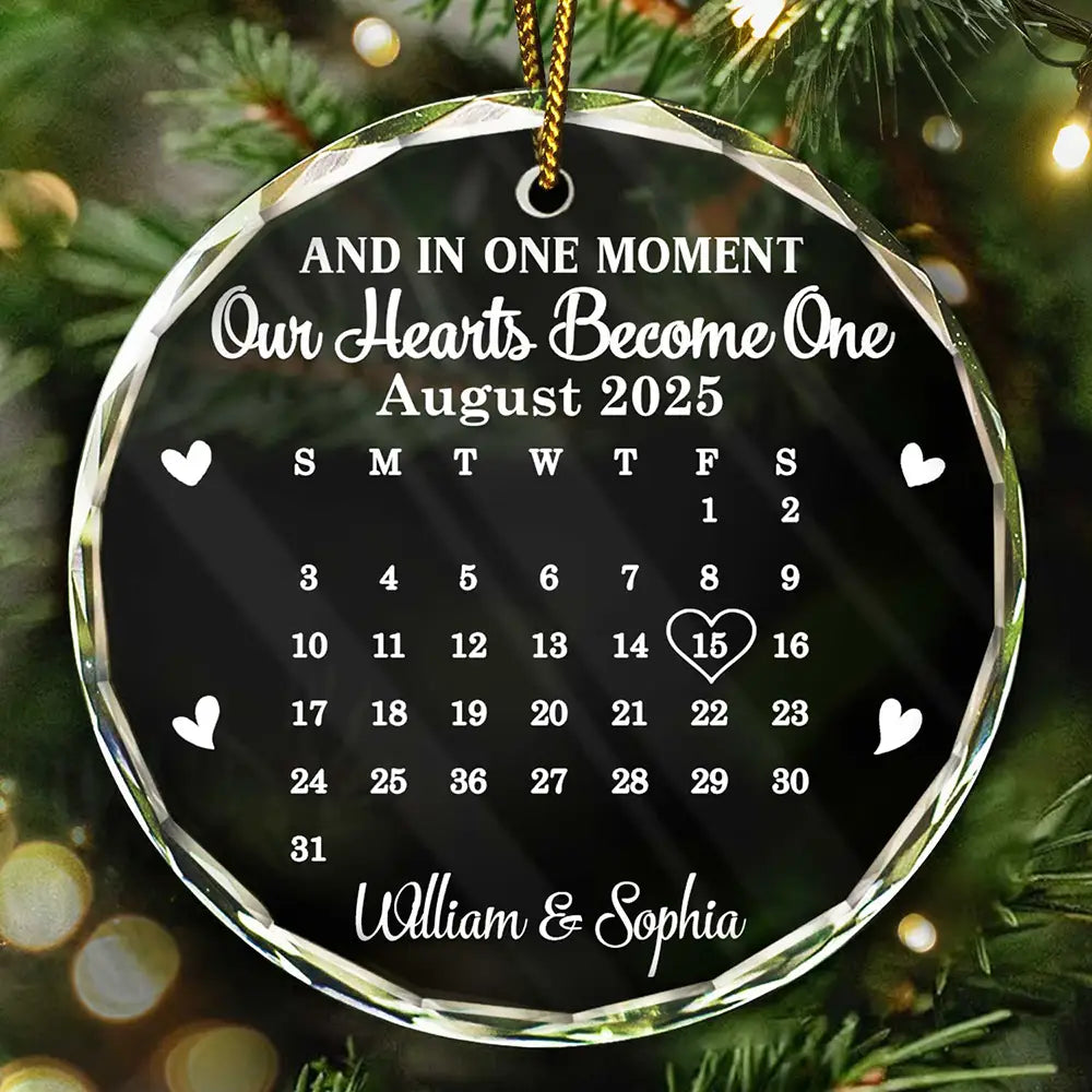 Calendar And In One Moment Our Hearts Become One - Personalized Circle ...