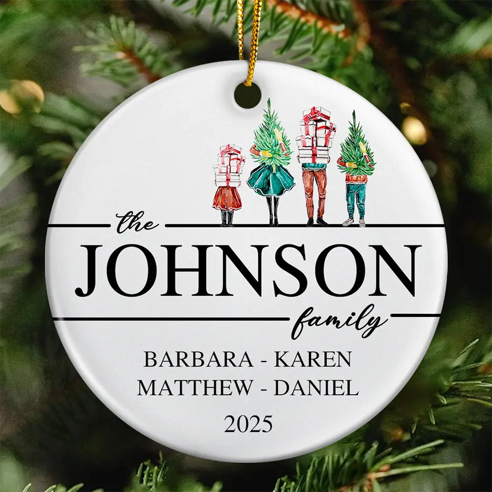 Christmas Family Members Holiday Shopping Watercolor - Personalized Ci ...