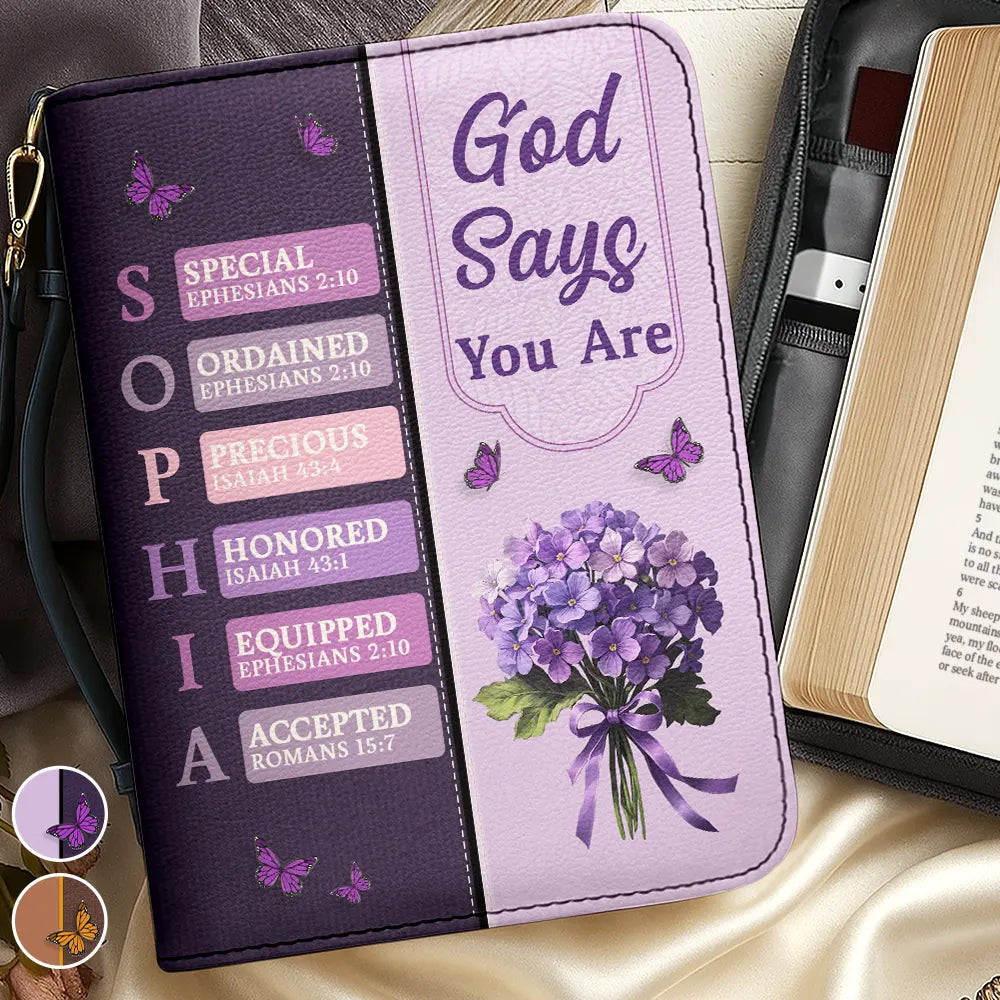 Created With A Purpose Birth Month Flower - Personalized Bible Cover ...