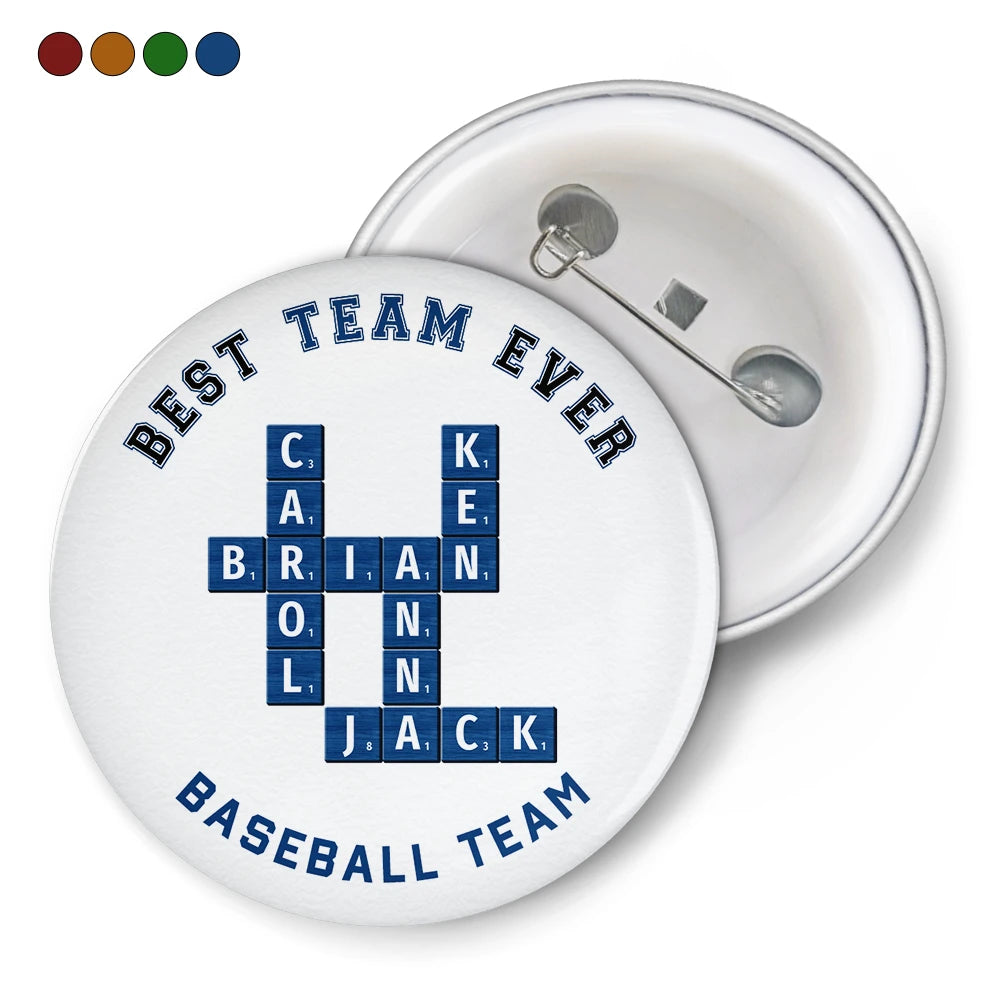 Crossword Best Team Ever Scrabble Name - Personalized Plastic Pinback ...