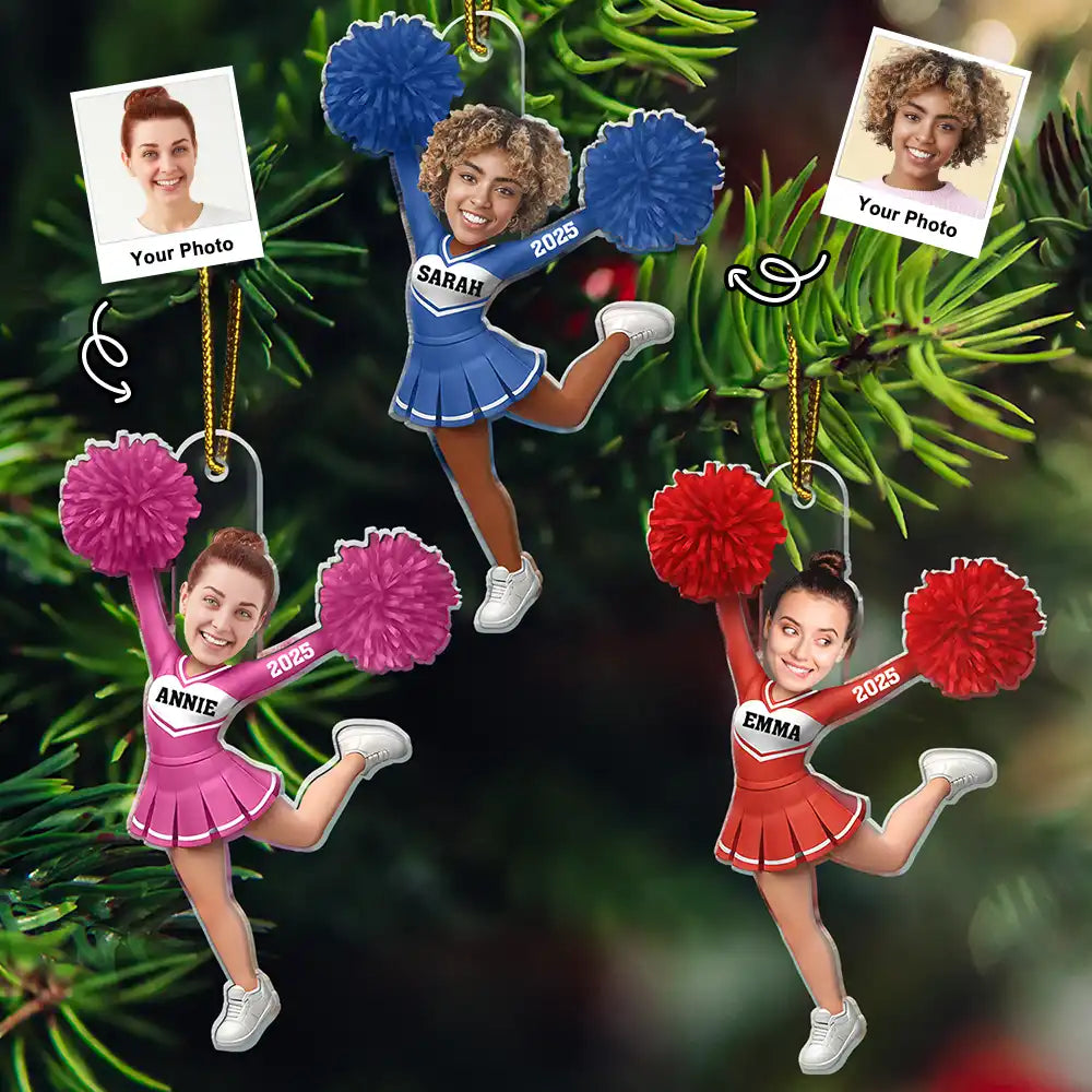Custom Photo 3D Effect Cheerleader - Personalized Custom Shaped Acryli ...