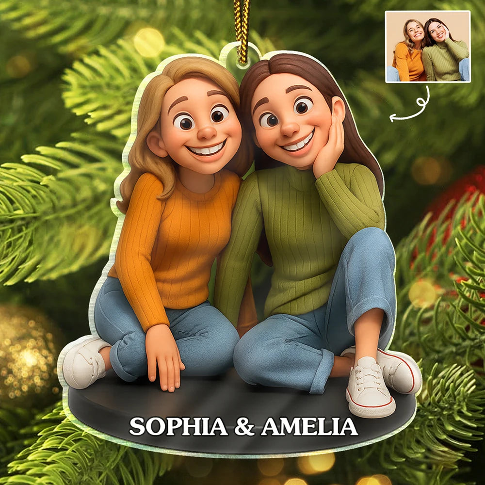 Custom Photo 3D Effect Figure Art Besties - Personalized Custom Shaped ...