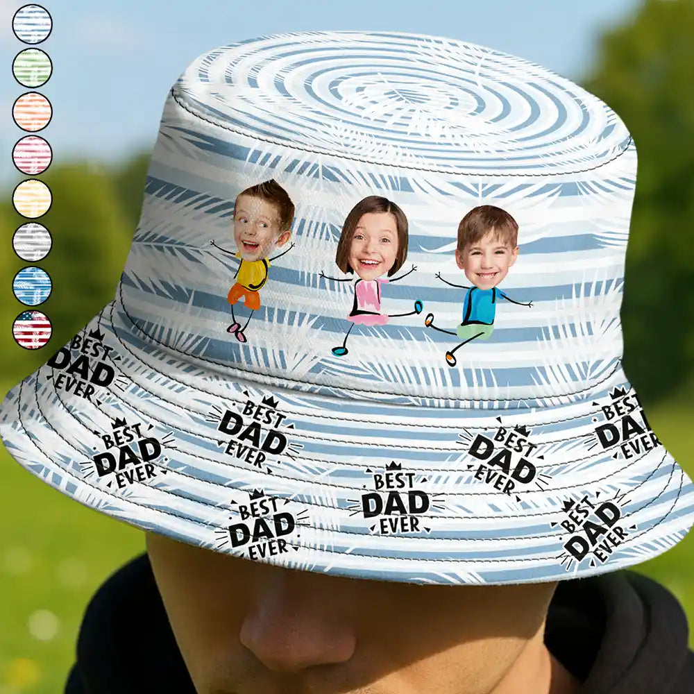 Custom Photo Best Dad Grandpa Ever - Personalized Bucket Hat – Wander ...