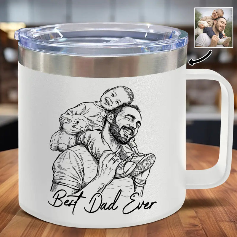 Custom Photo Bold Sketch Best Dad Grandpa Ever Family Portrait - Perso ...