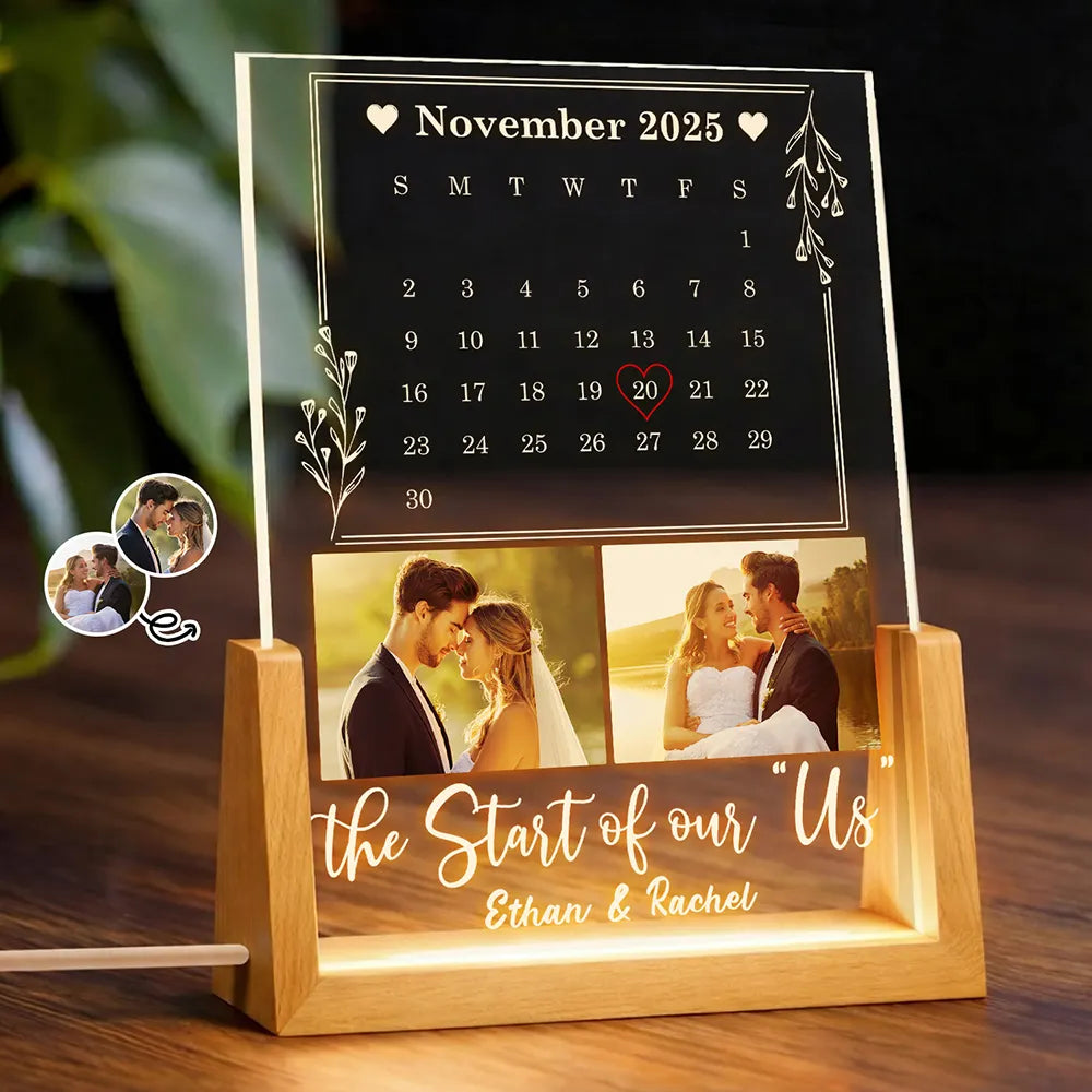 Custom Photo Calendar Couple The Start Of Our Us - Personalized Night ...