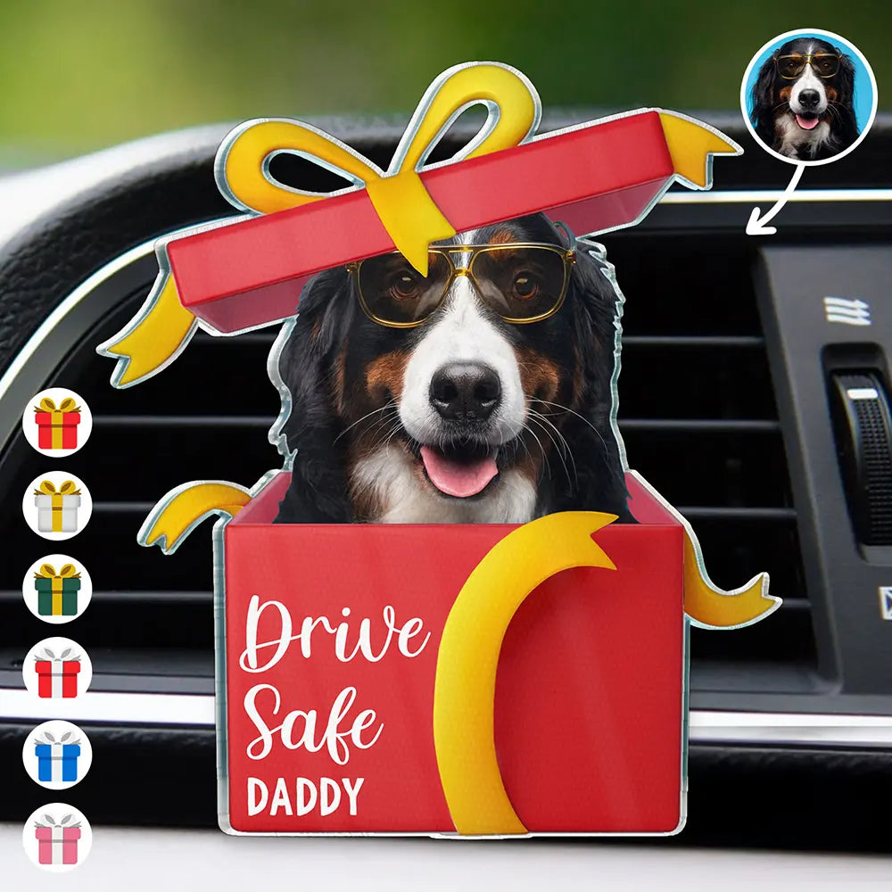 Custom Photo Gift Box Drive Safe - Personalized Acrylic Car Vent Clip ...