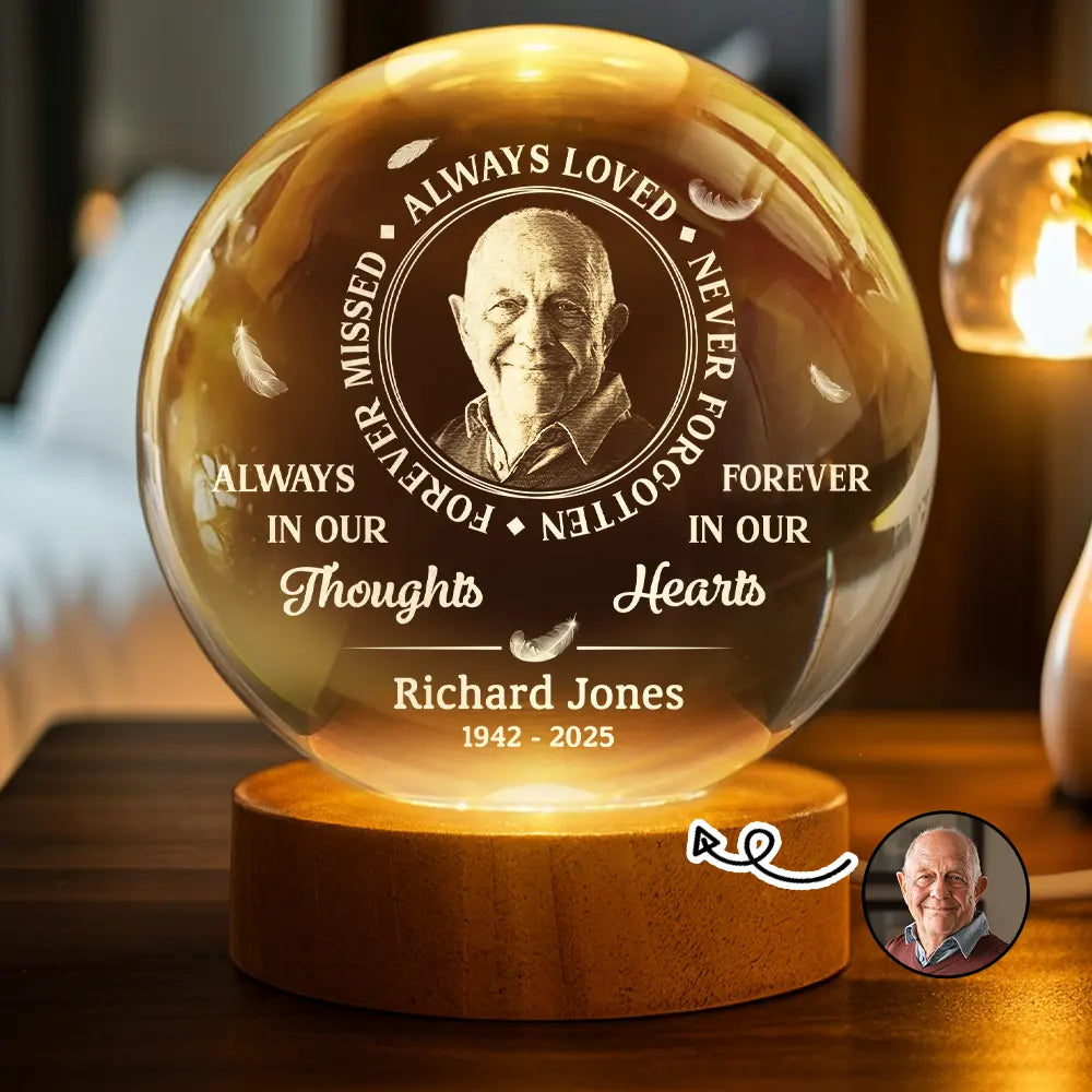 Custom Photo Memorial Always Loved Never Forgotten - Personalized Crys ...
