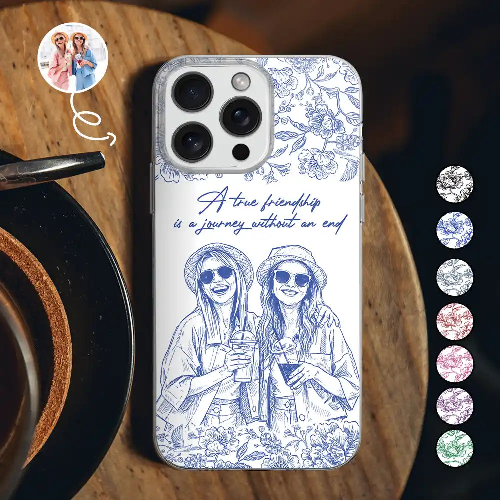 Custom Photo Pencil Sketch A True Friendship Is A Journey Without An E ...