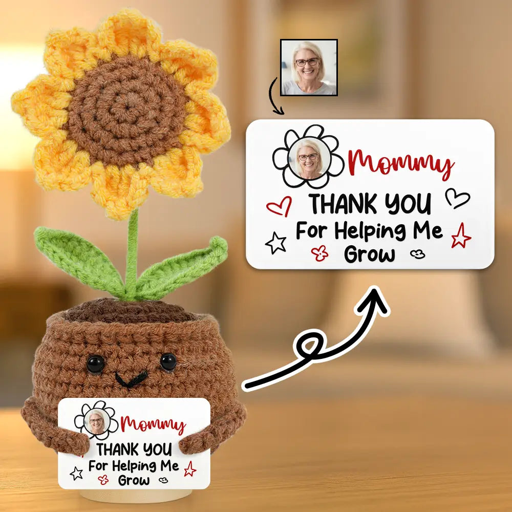 Custom Photo Thank You For Helping Me Grow - Personalized Doll Crochet ...