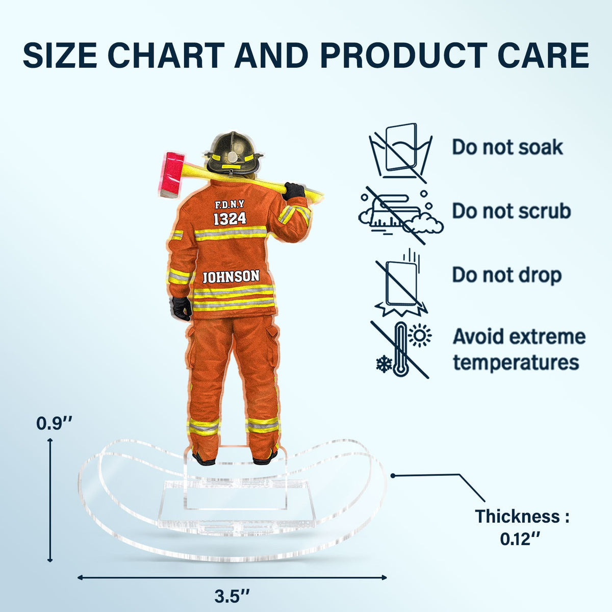 Firefighter Uniform - Gift For Firefighter - Personalized Acrylic Shak ...