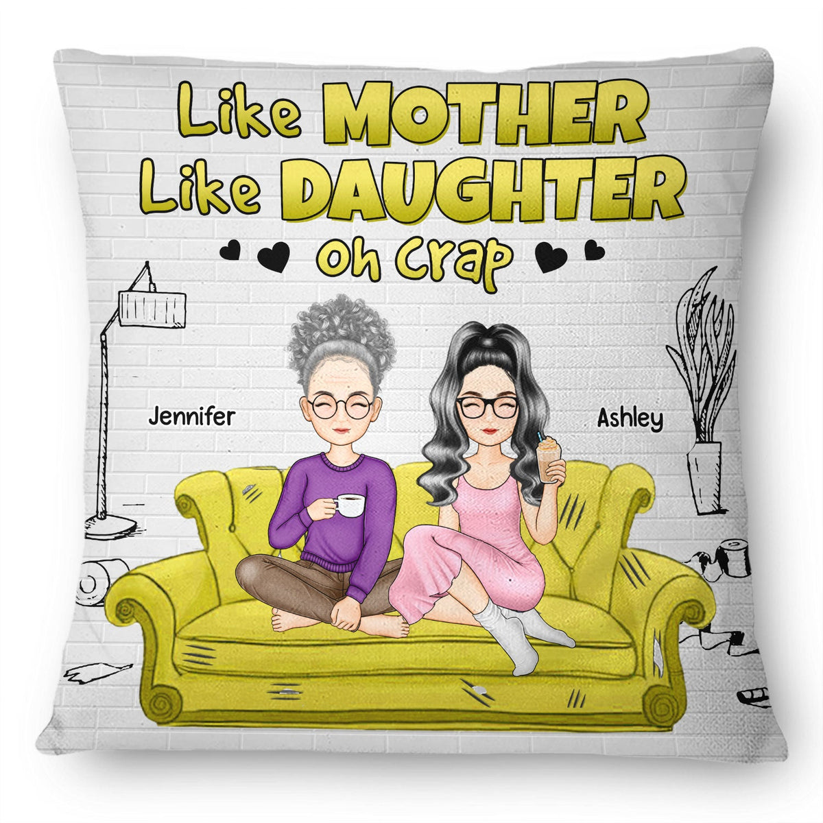 Like Mother Like Daughters - Gift For Mom Daughters - Personalized Pil ...