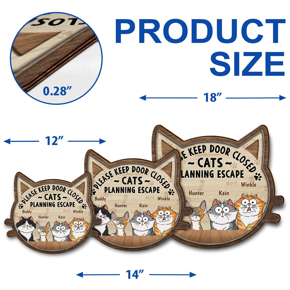 Cats Planning Escape - Gift For Cat Lovers - Personalized Custom Shape ...