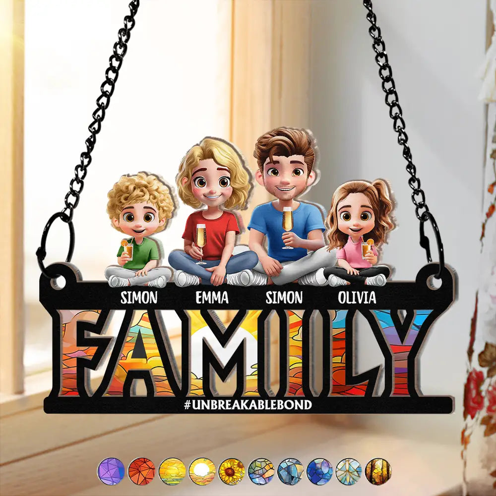 Family Unbreakable Bond Forever Dad & His Children - Personalized Wind ...