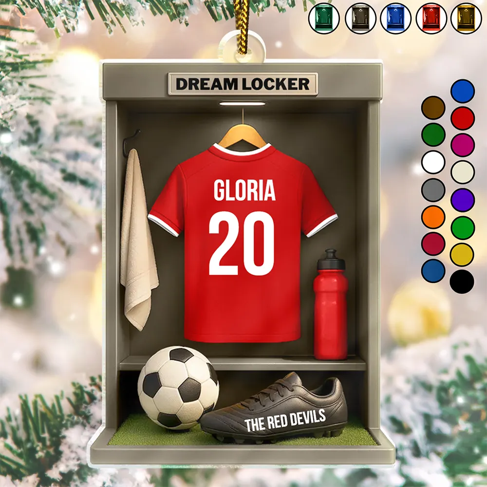 Football Soccer Locker 3D Effect - Personalized Custom Shaped Acrylic ...
