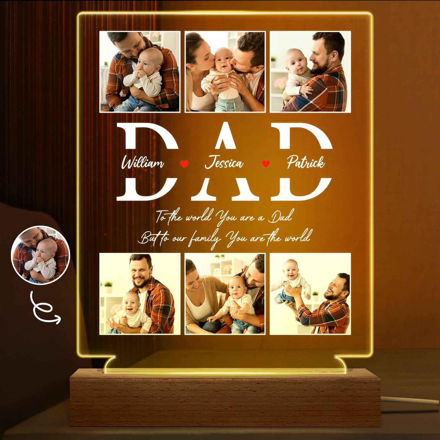 Custom Photo Dad To Our Family You Are The World - Gift For Father - P ...