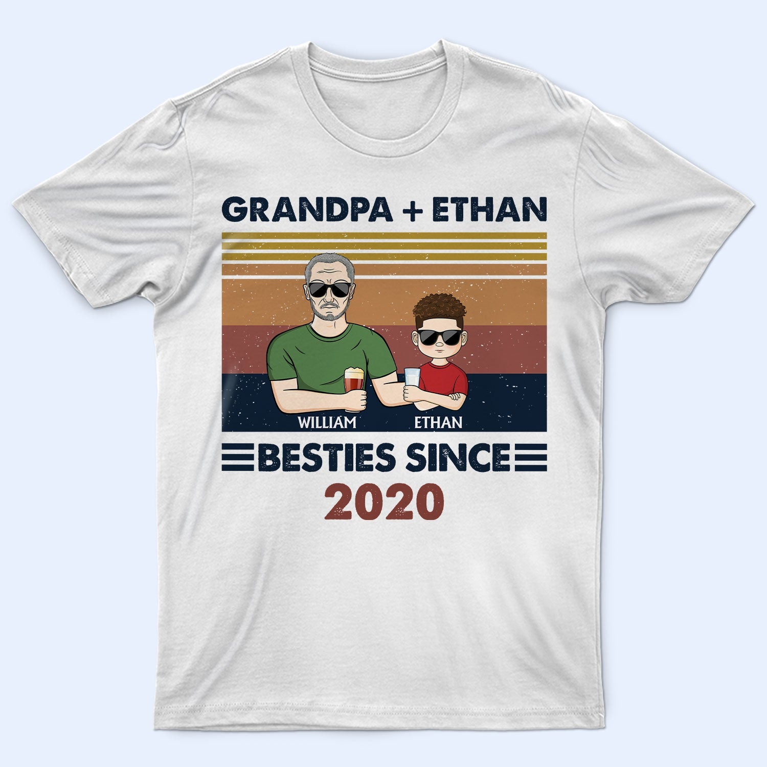 Grandpa Grandma & Grandkids Besties Since - Gift For Grandparents, Gif ...