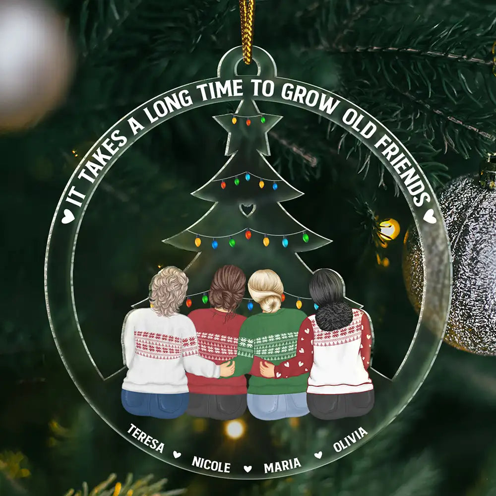 Grow Old Friends - Personalized Cutout Acrylic Ornament – Wander Prints