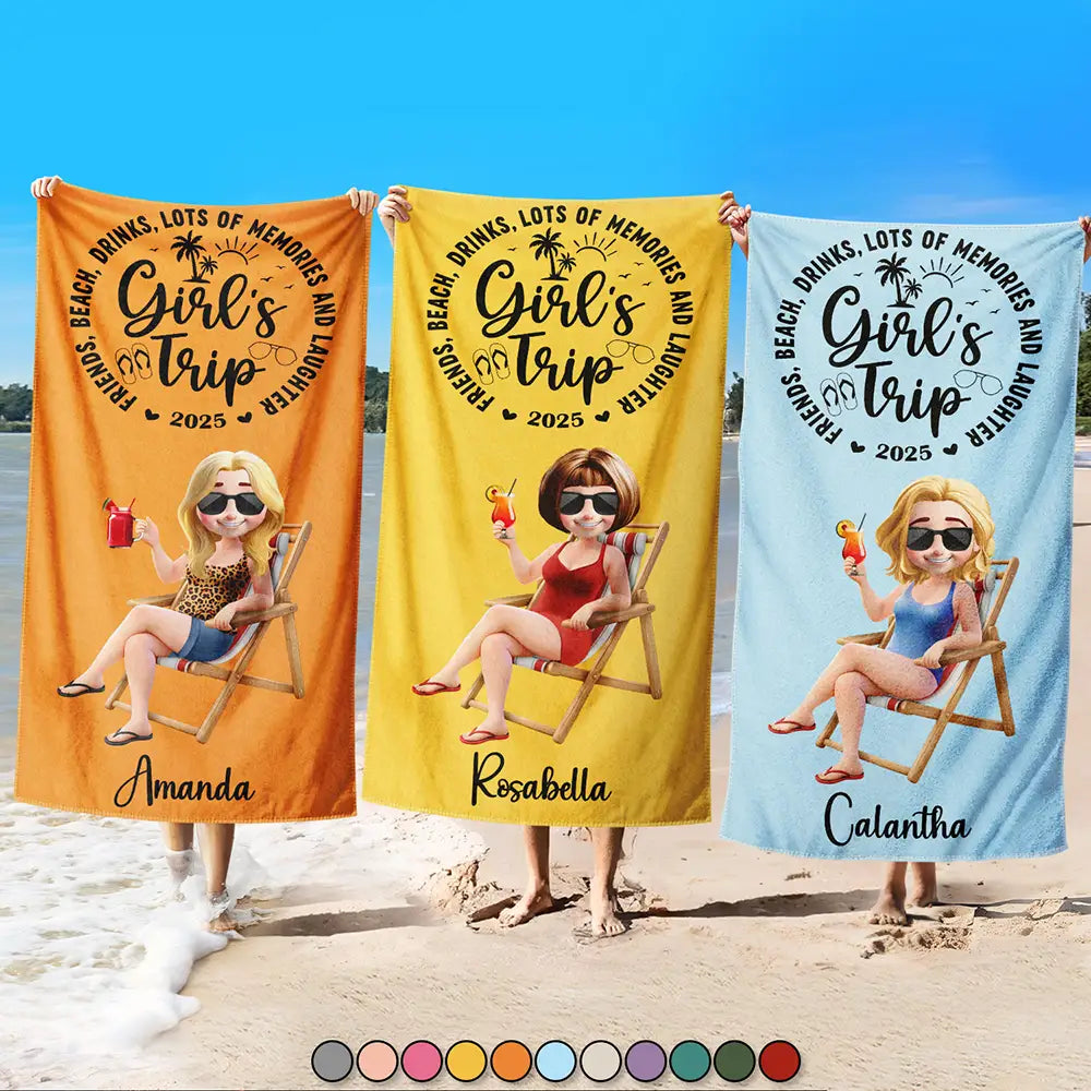 Girls Trip Lot Of Memories - Personalized Beach Towel – Wander Prints