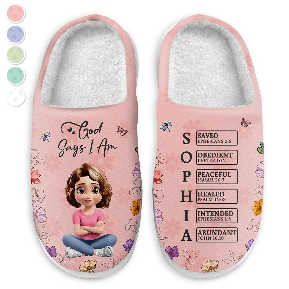 God Say I Am Bible - Personalized Fluffy Slippers – Wander Prints